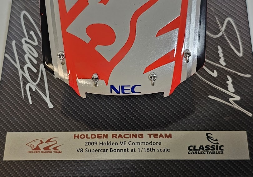 New Signed 1:18 Holden Racing Team 2009 VE Commodore V8 Supercar Bonnet