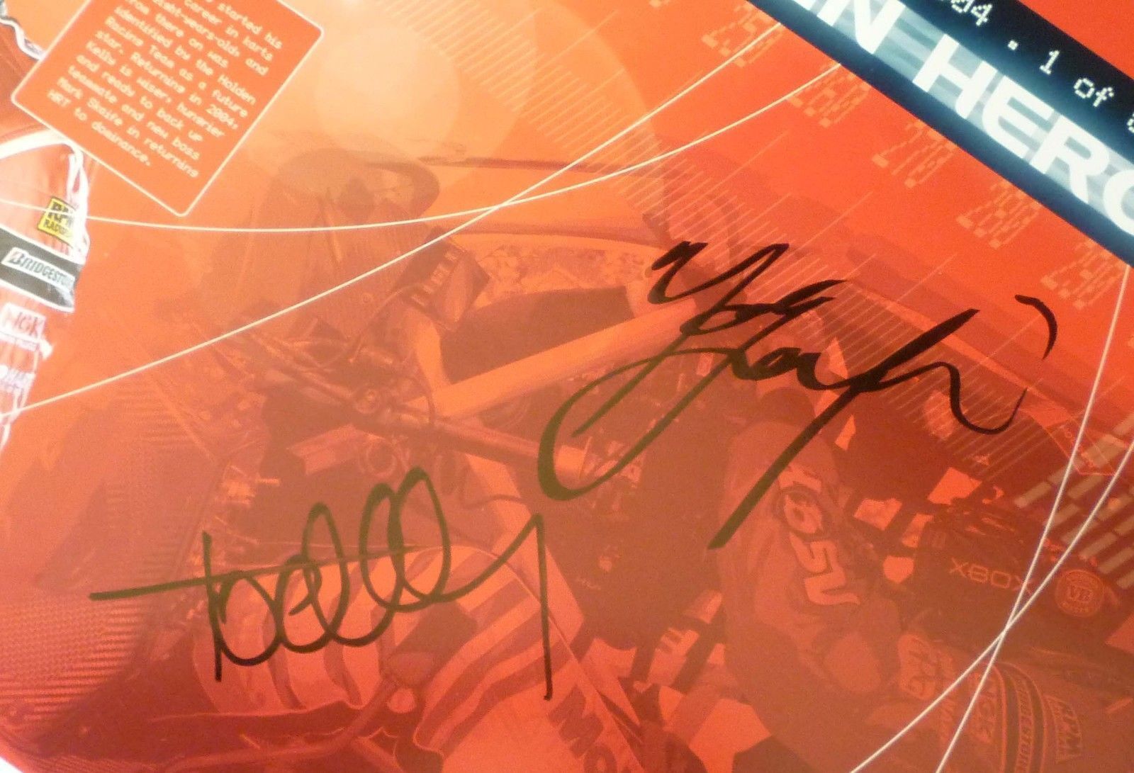 2004 HRT Mark Skaife Todd Kelly Poster Signed 1/8