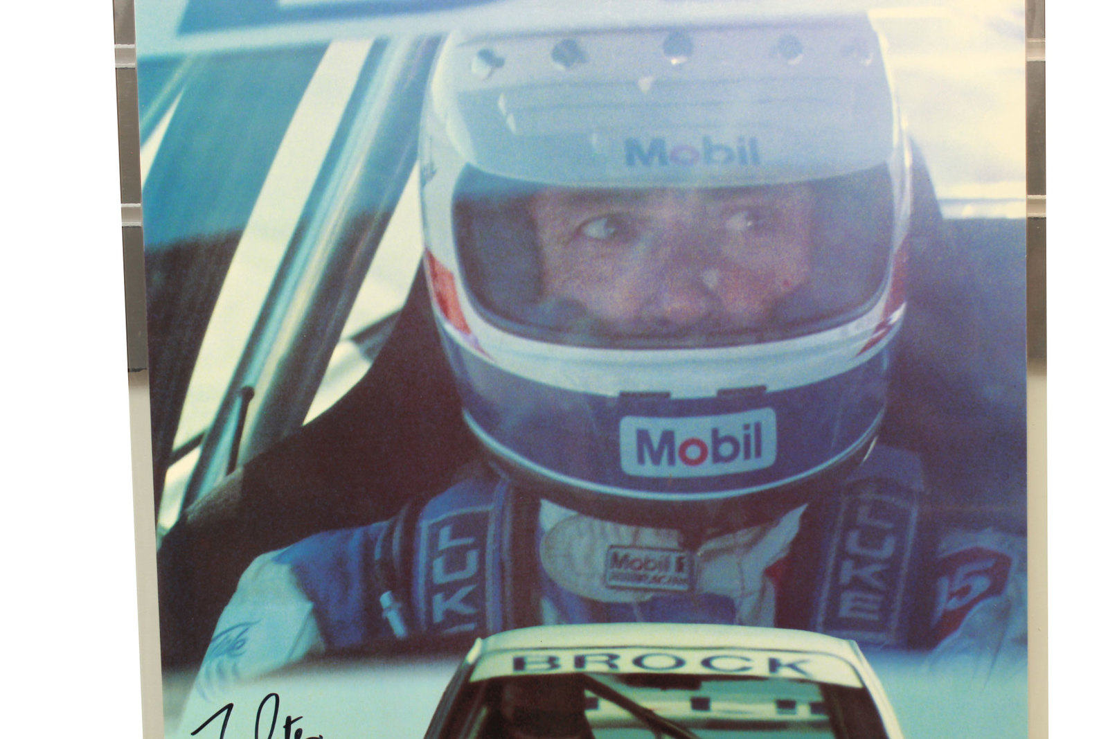 Signed Peter Brock Mobil 1 Racing Poster Ford Sierra RS 500 Man Cave