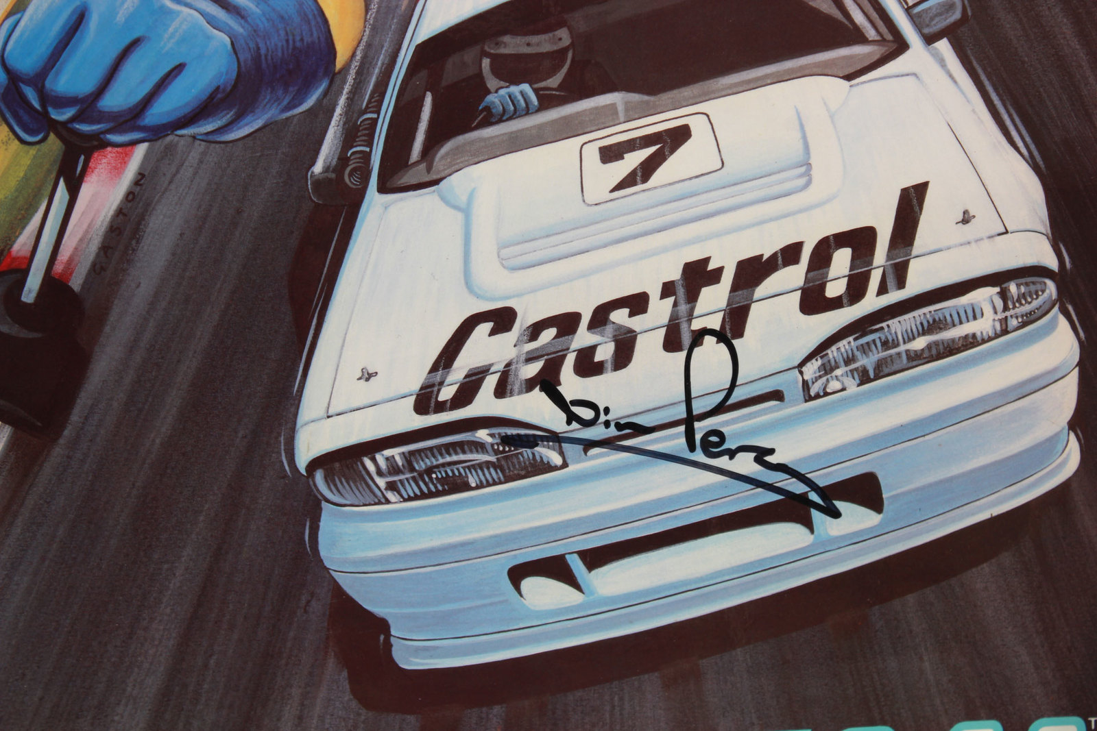 Signed Win Percy Laminated Poster Castrol Holden VL Commodore ATCC Race Cam