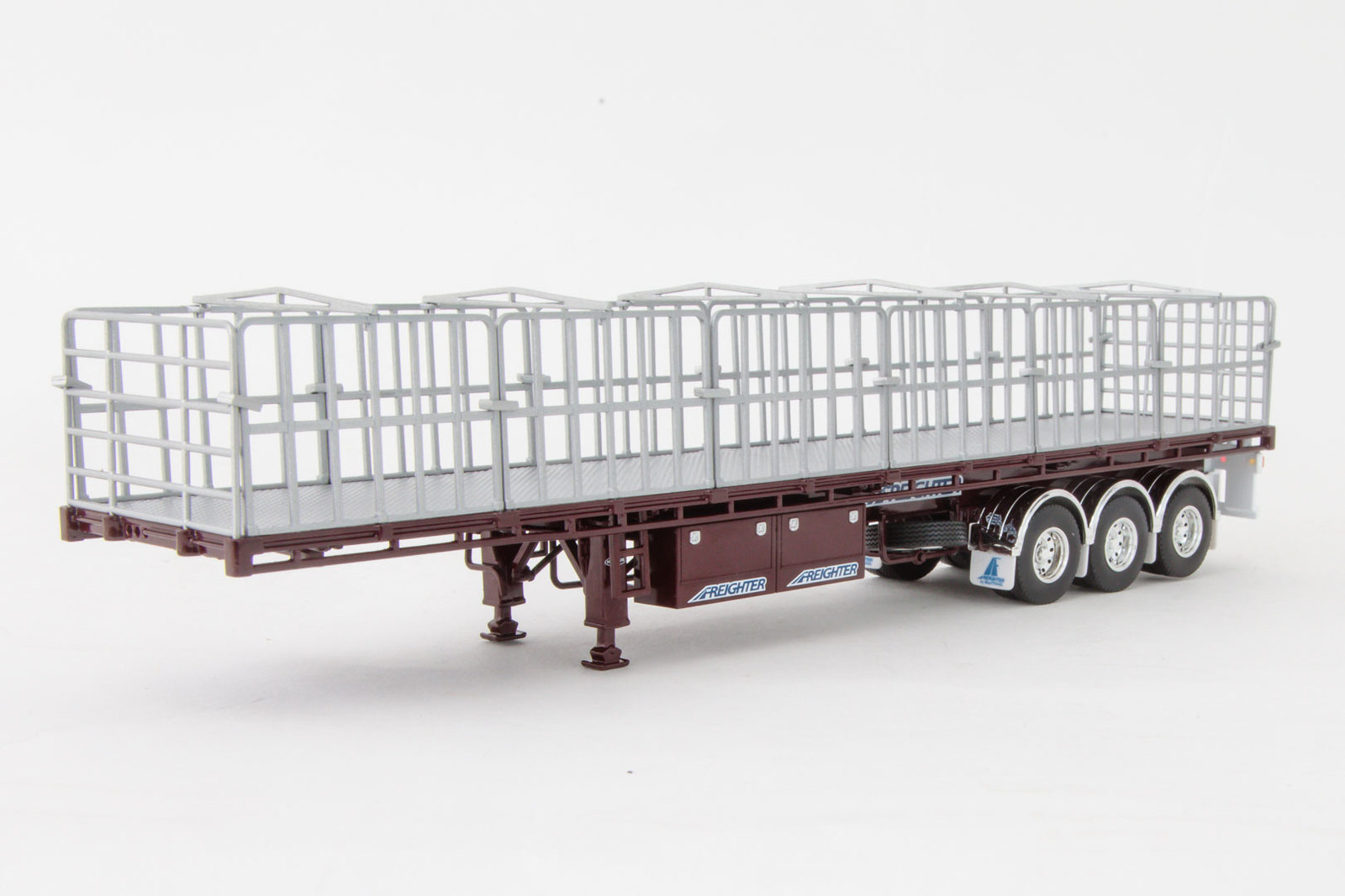 Freighter B Double Flat Top Trailers - Burgundy