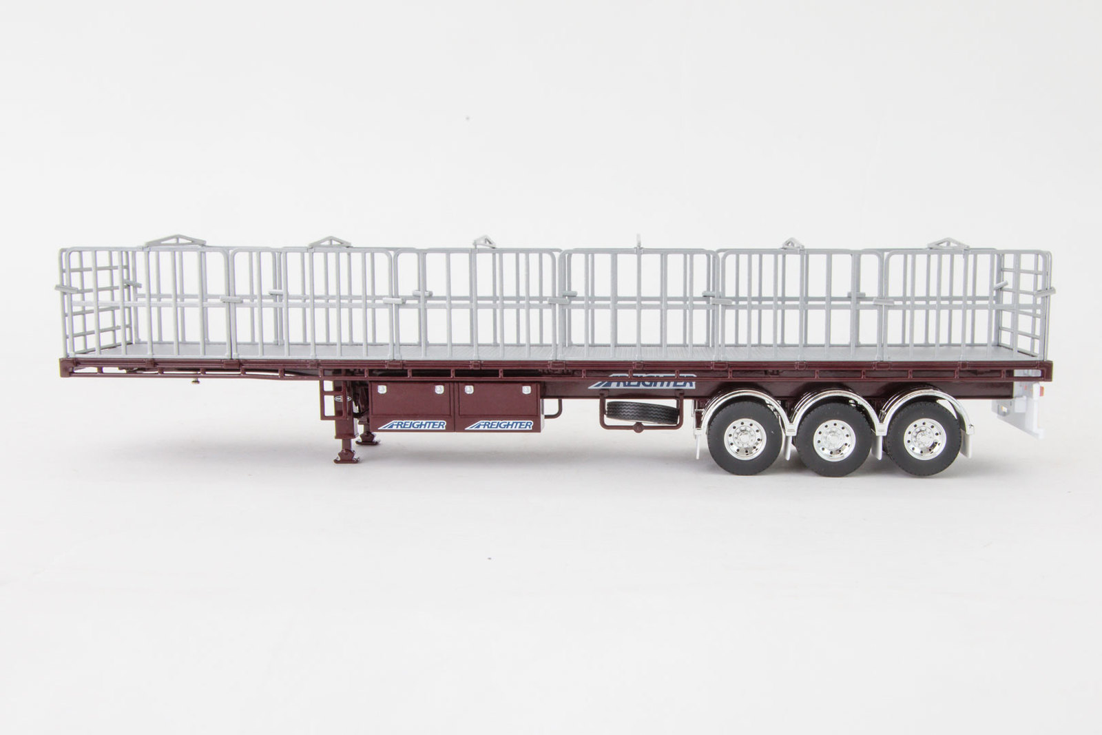 Freighter B Double Flat Top Trailers - Burgundy