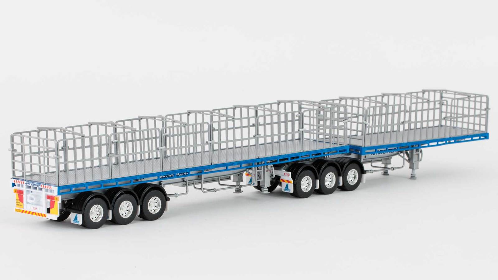 Freighter B Double Flat Top Trailers - Blue / Silver
