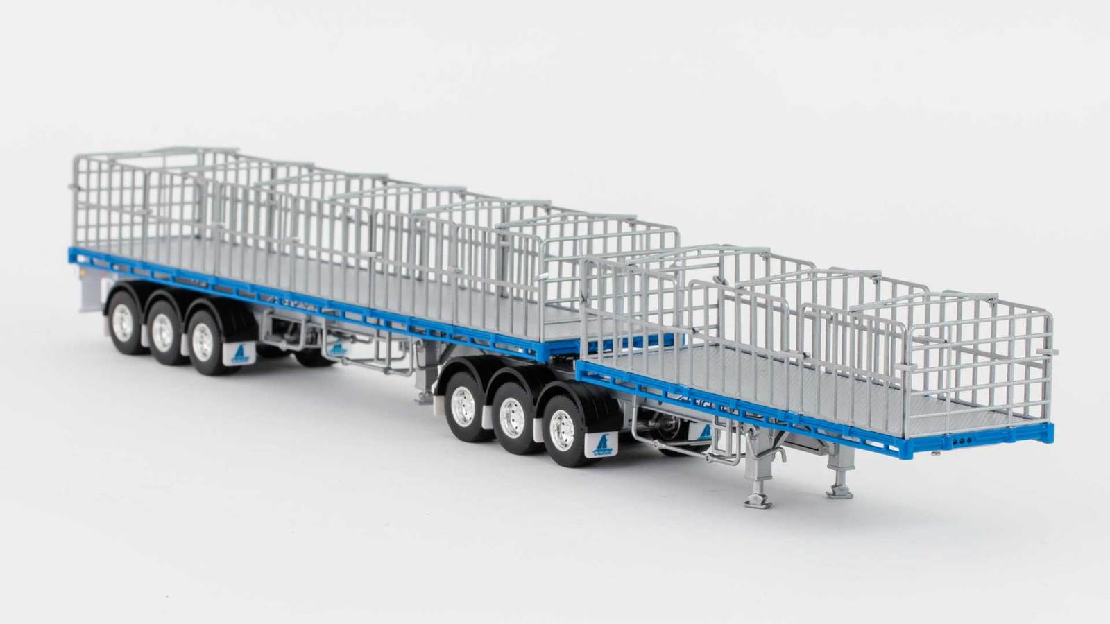 Freighter B Double Flat Top Trailers - Blue / Silver