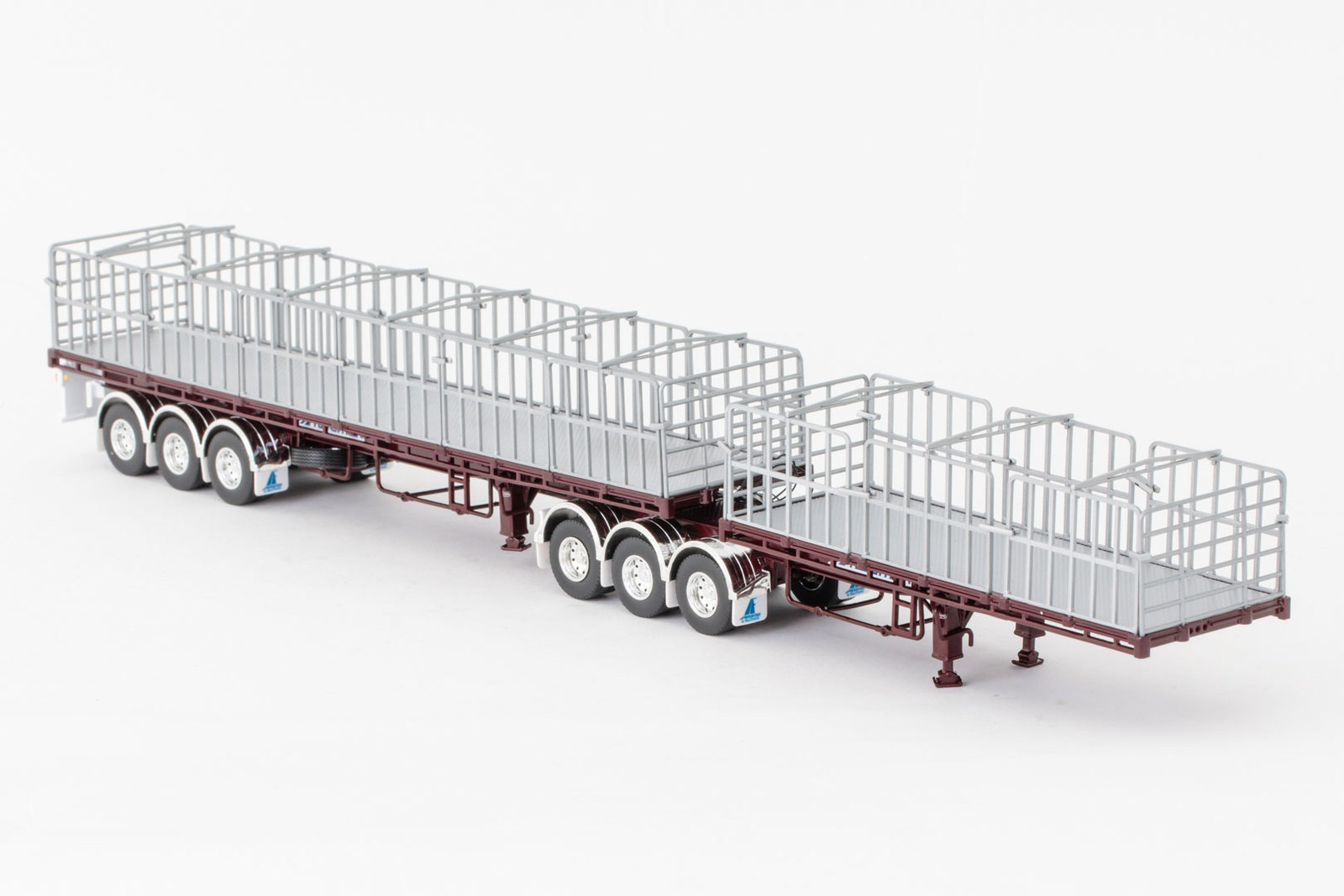 Freighter B Double Flat Top Trailers - Burgundy
