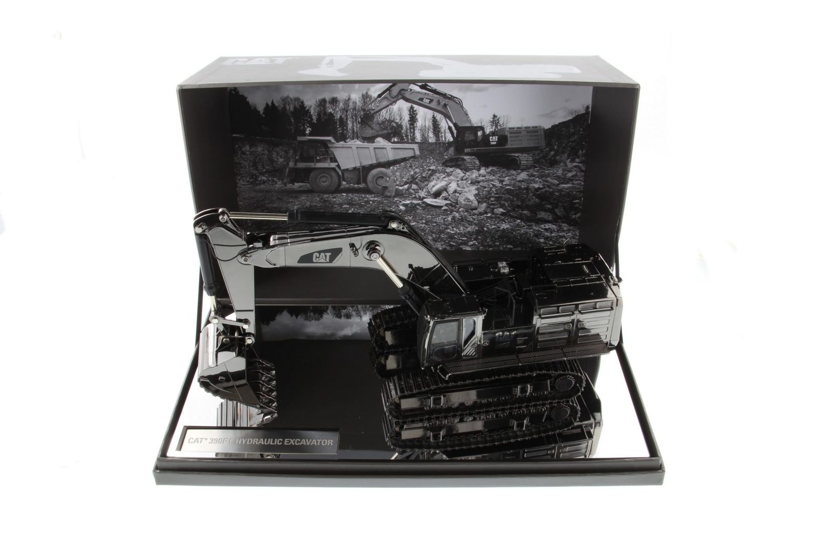 1:50 Cat 390F L Hydraulic Excavator - Gunmetal Finish