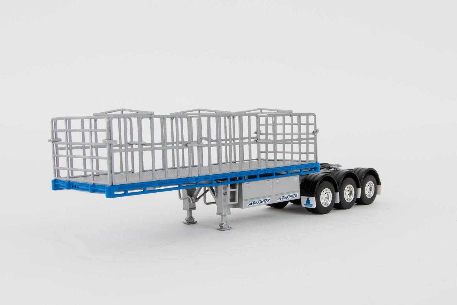 Freighter B Double Flat Top Trailers - Blue / Silver
