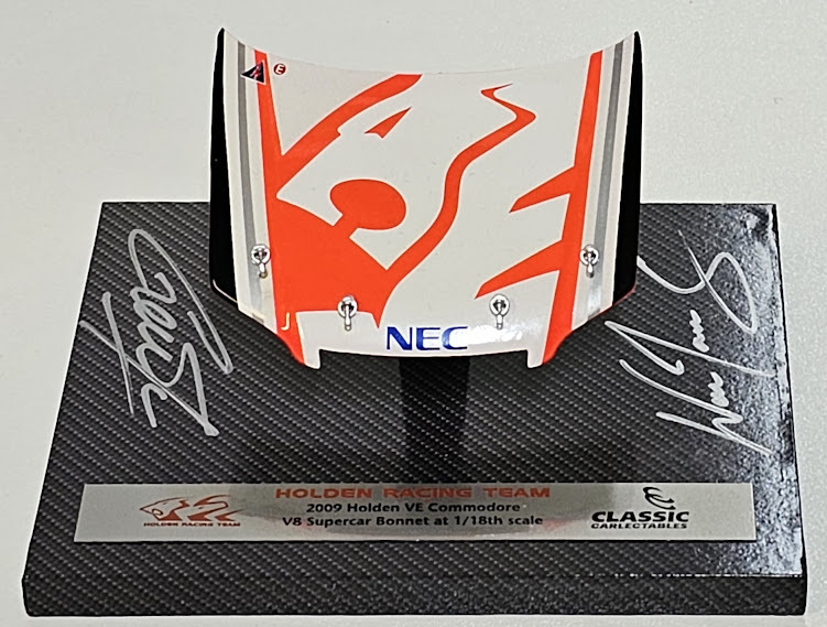 New Signed 1:18 Holden Racing Team 2009 VE Commodore V8 Supercar Bonnet
