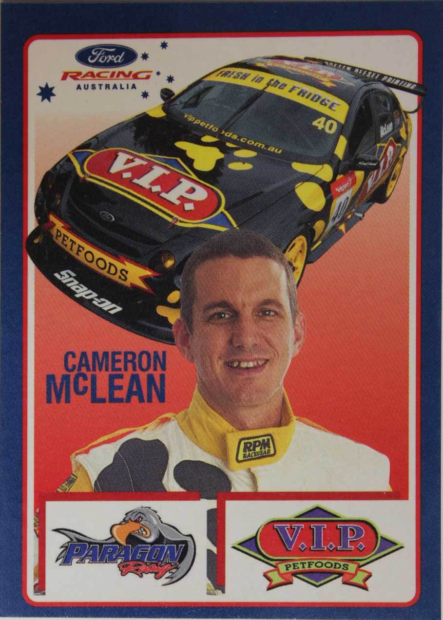 Cameron McLean V.I.P Petfoods Driver Info Card - Ford Racing Australia