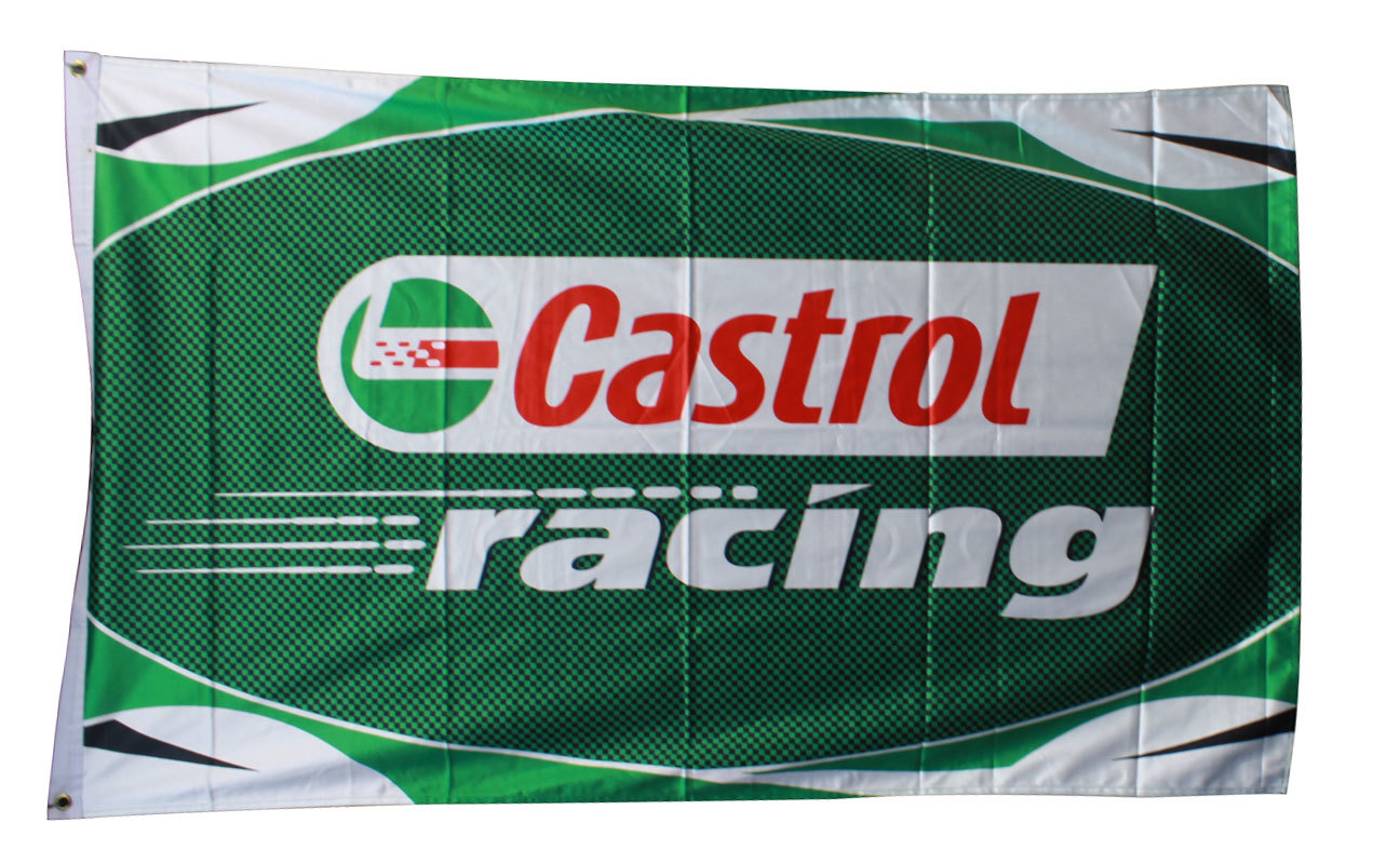 Used Large Castrol Racing Flag Genuine 152 x 90 cm Perkins