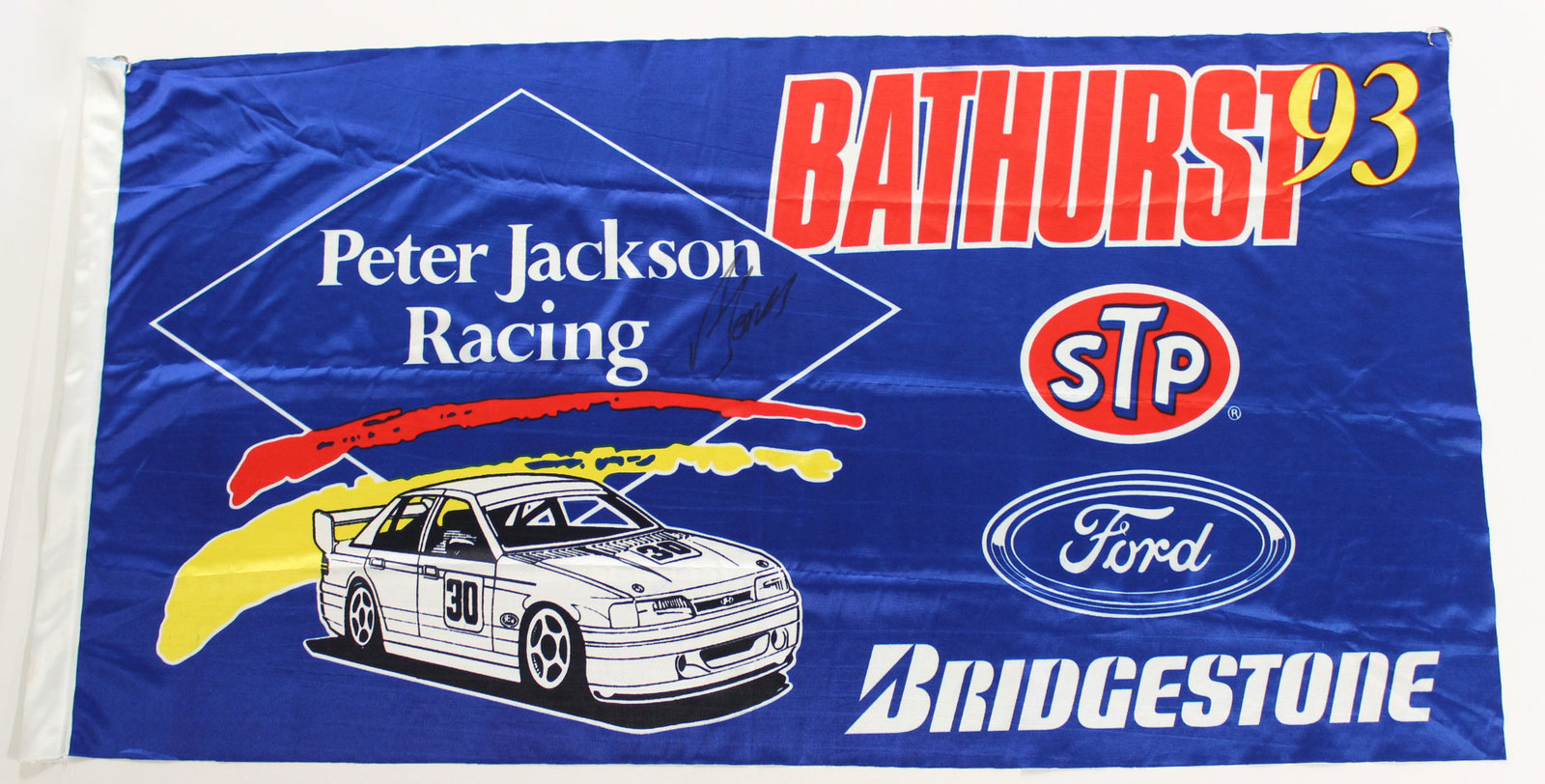 Signed Bathurst '93 Peter Jackson Racing Flag