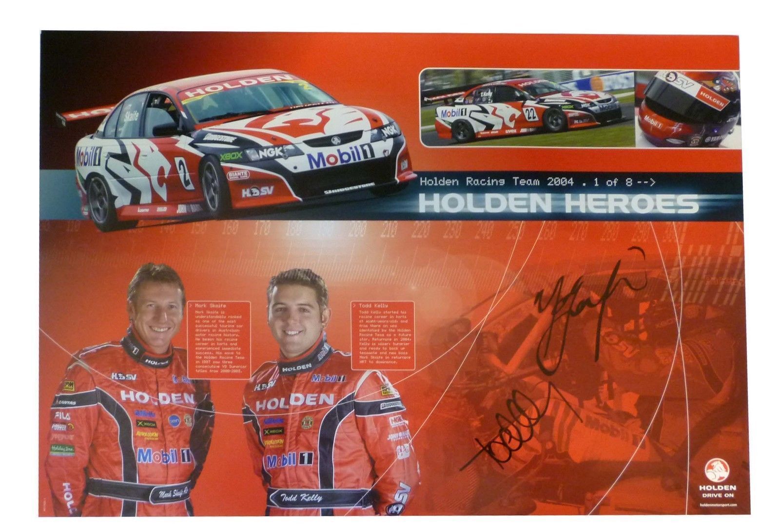 2004 HRT Mark Skaife Todd Kelly Poster Signed 1/8
