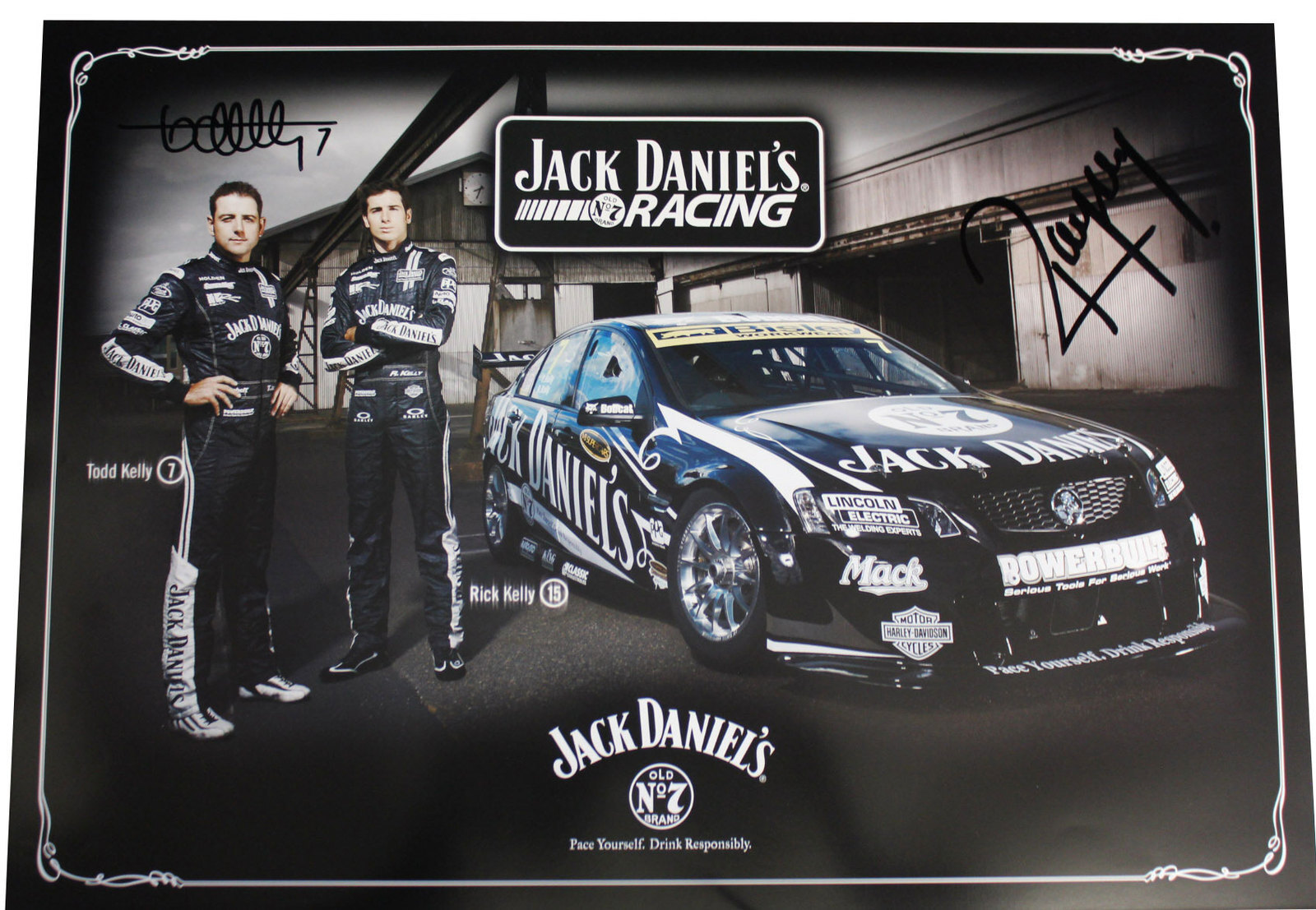 Todd & Rick Kelly V8 Supercar Signed Poster