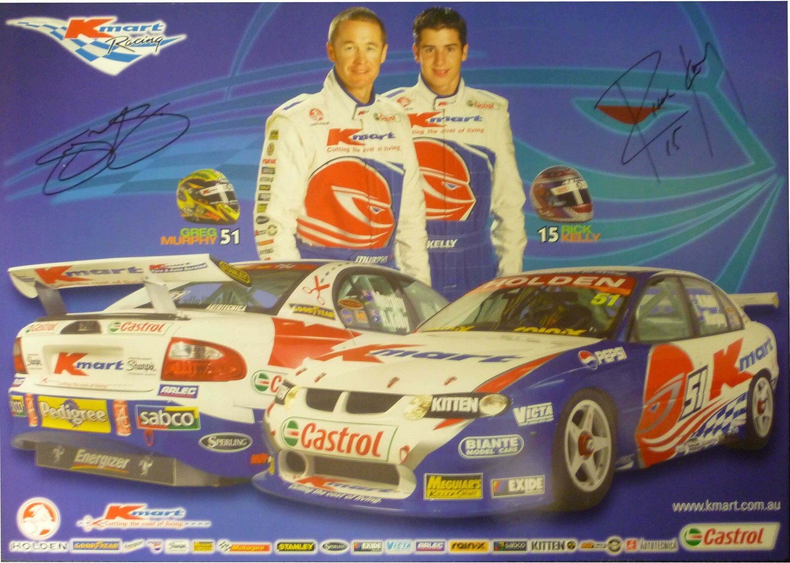 Holden Greg Murphy & Rick Kelly Signed Poster
