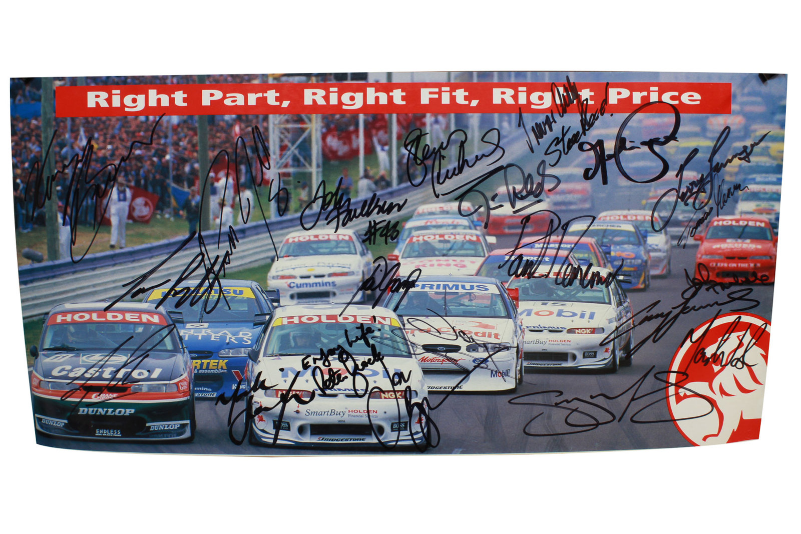 Signed Holden V8 Supercars Poster Brock Skaife Lowndes Perkins Richards ...