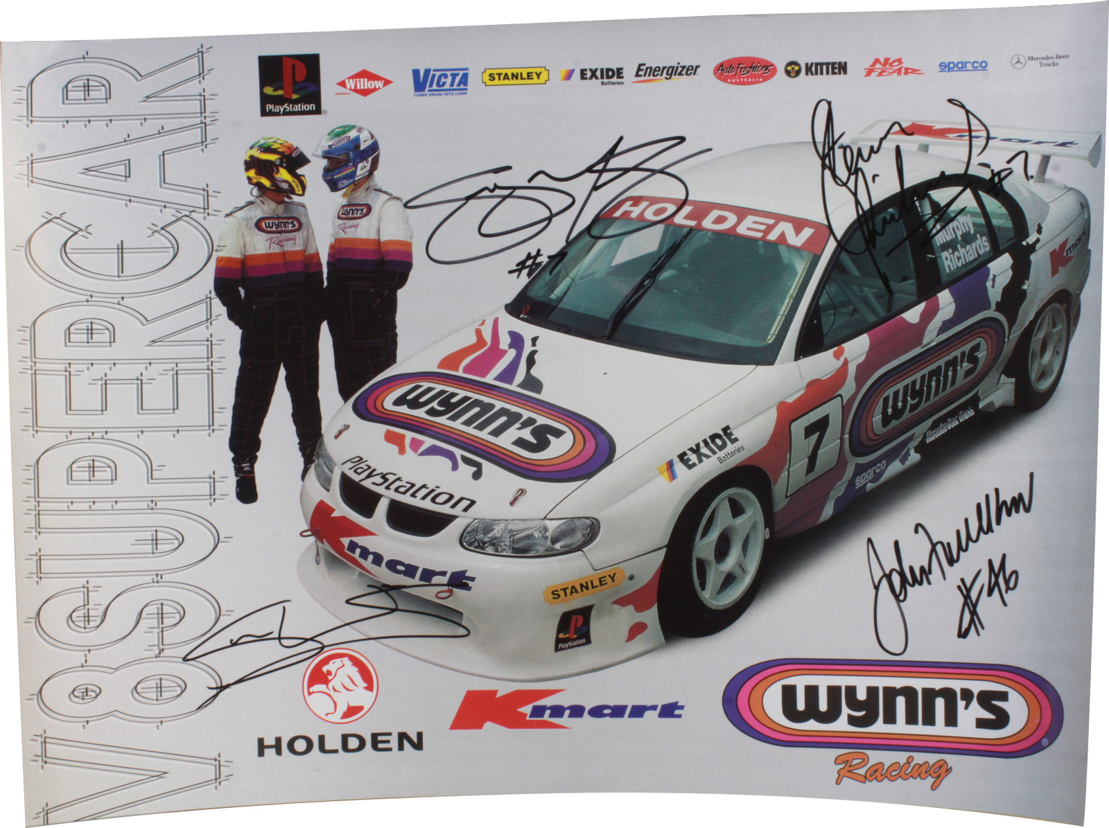 Signed 1999 Wynn's Racing Poster