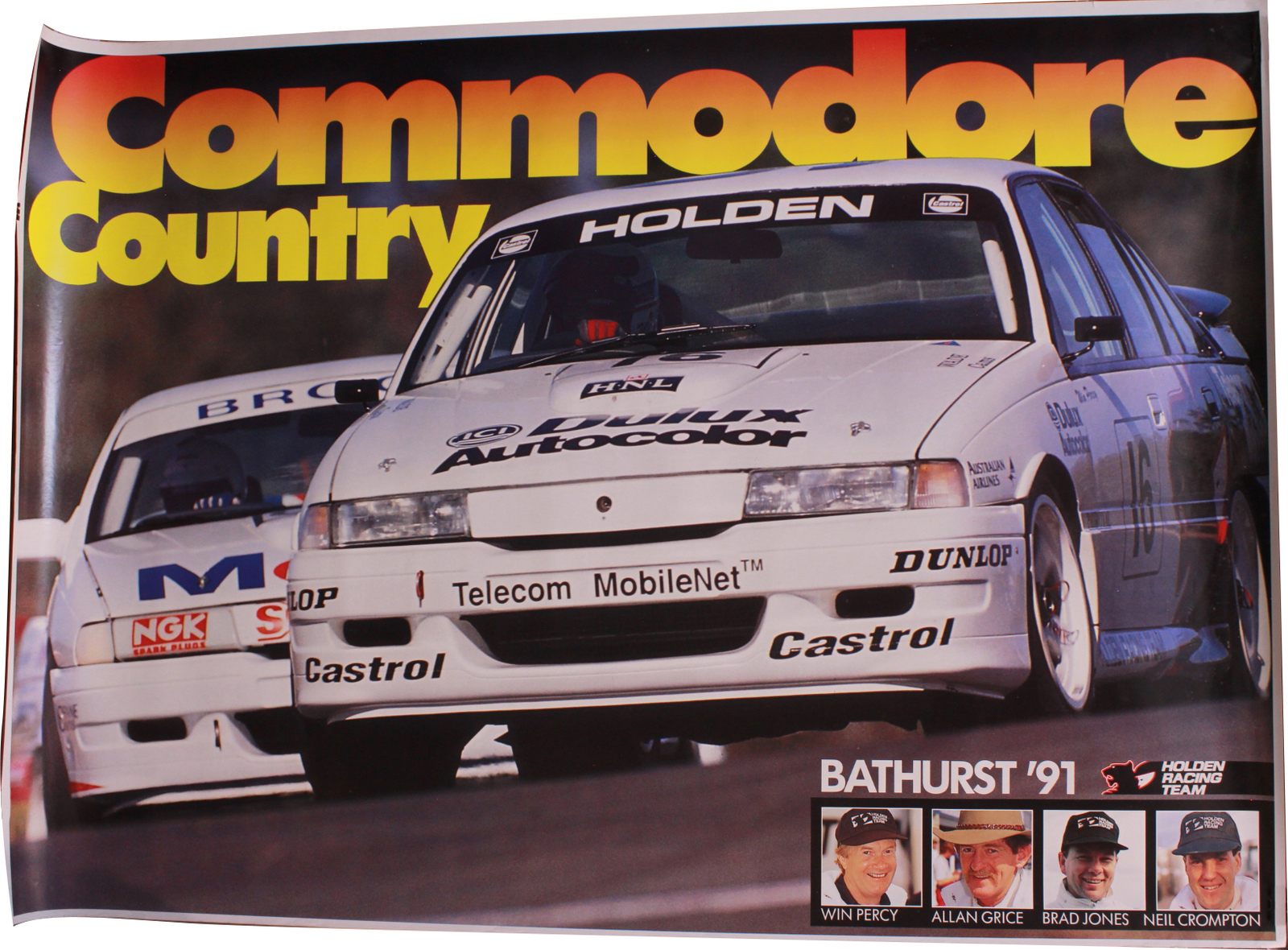 Huge HRT 1991 Bathurst Poster Holden Racing Team Commodore Country