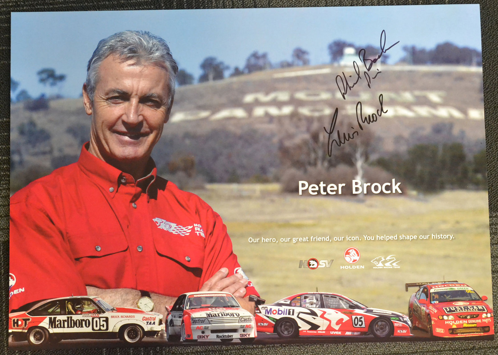 Signed Peter Brock Tribute Poster