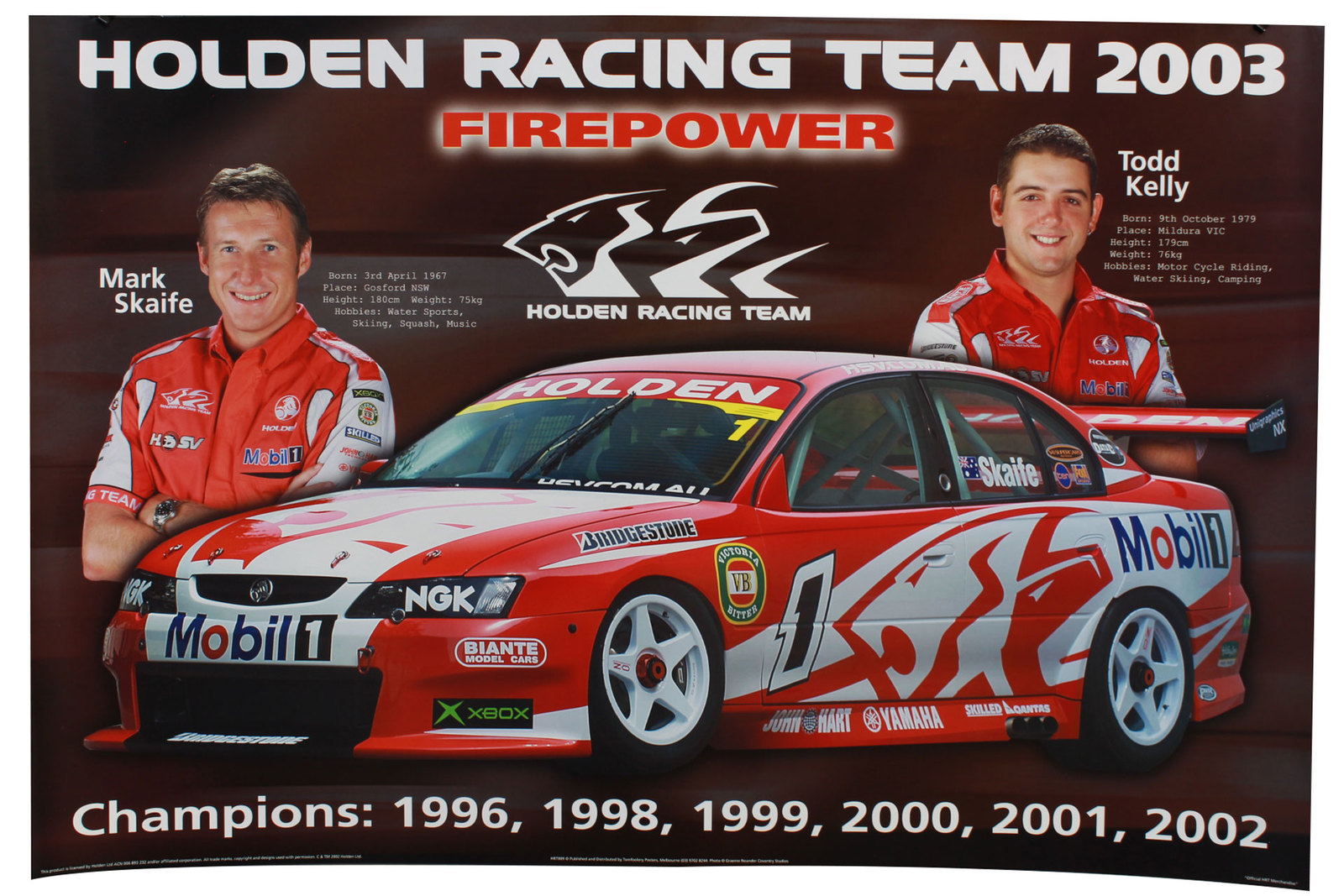HRT 2003 Firepower Poster Skaife Todd Kelly Holden VY Commodore