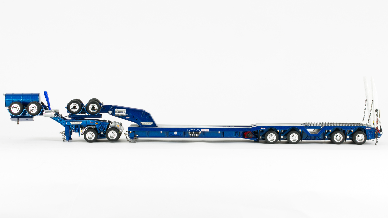 New Drake 2x8 Dolly & 4x8 Swingwing / Dragline Trailer 1:50 Metallic Blue