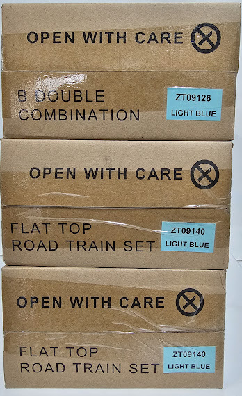 1:50 Drake Freightliner 2AB Quad Road Train Set McAleese Light Blue RARE