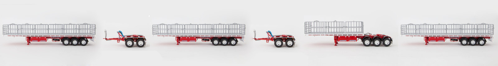 Freighter 2AB Quad Road Train Trailers - Red & White