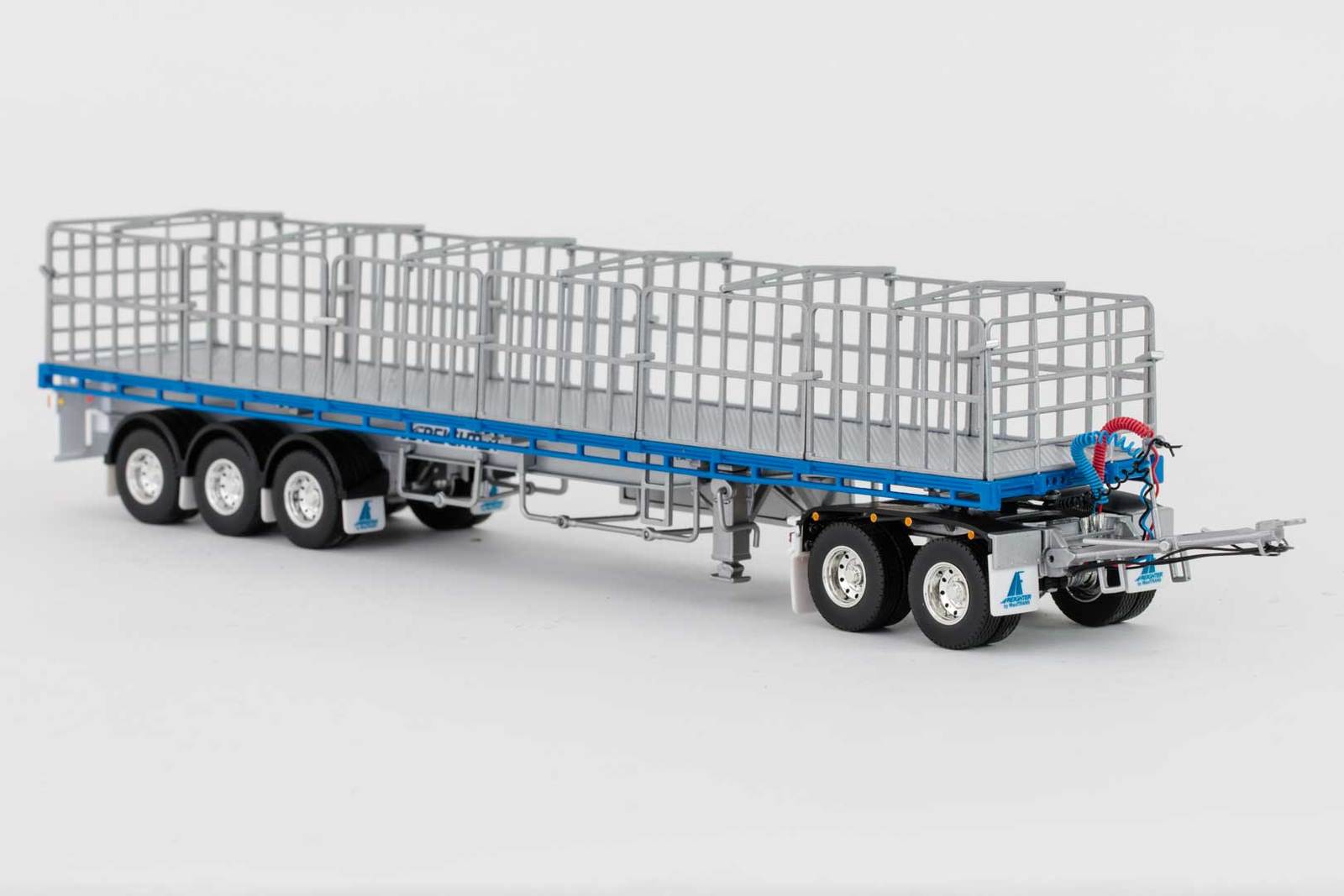New Drake Maxitrans Freighter Road Train Trailer Set Blue & Silver 1:50 ...