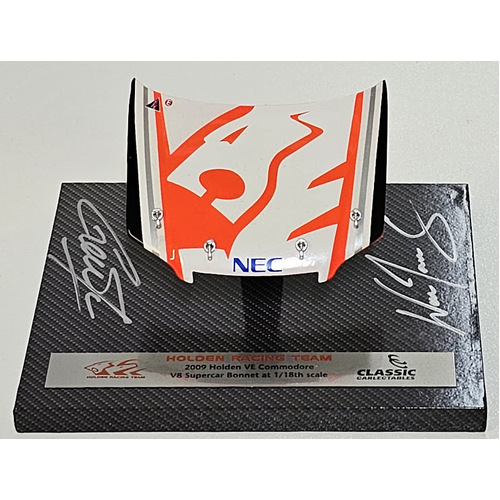 New Signed 1:18 Holden Racing Team 2009 VE Commodore V8 Supercar Bonnet