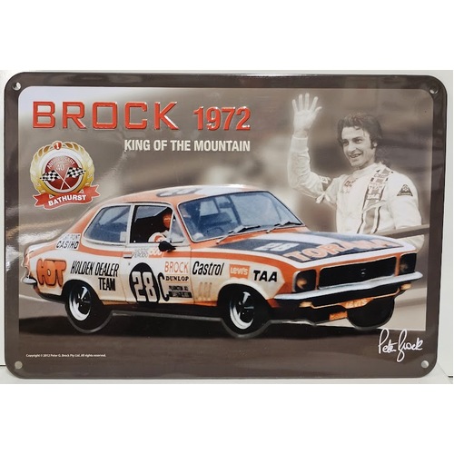 Peter Brock Embossed Tin Sign Bathurst 40th Anniversary HOLDEN LJ Torana