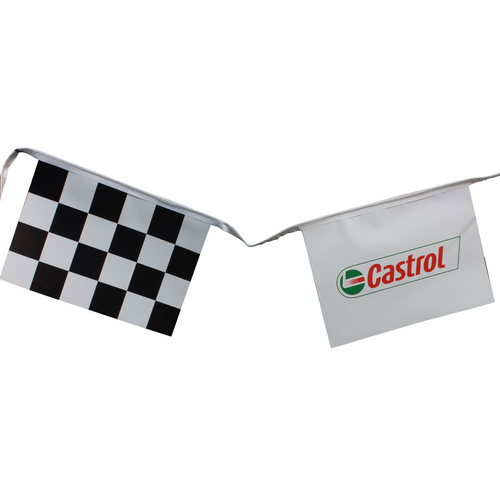 Used Castrol Racing Bunting Flags Genuine Perkins 29.5 x 21.5 cm x 20 Flags