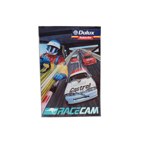 Signed Win Percy Laminated Poster Castrol Holden VL Commodore ATCC Race Cam